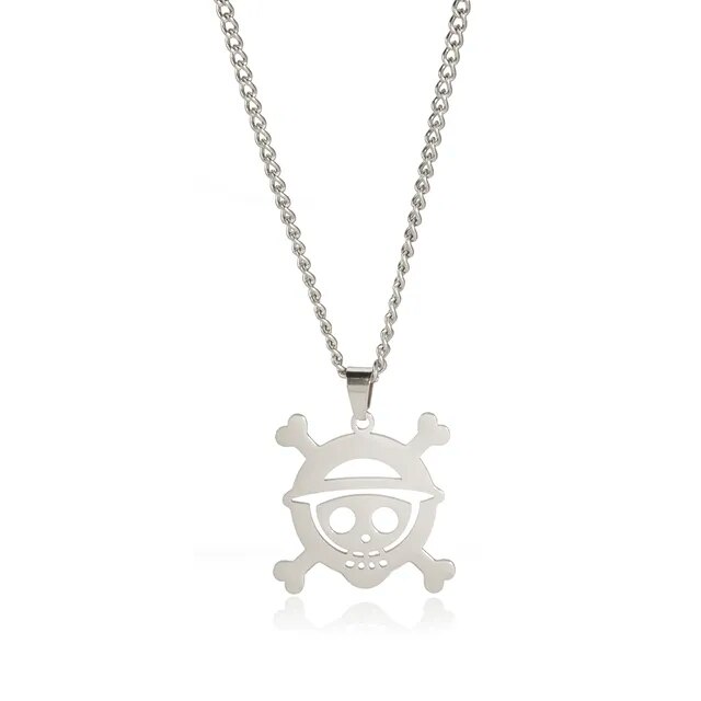 One Piece Necklace - Silver Coloured