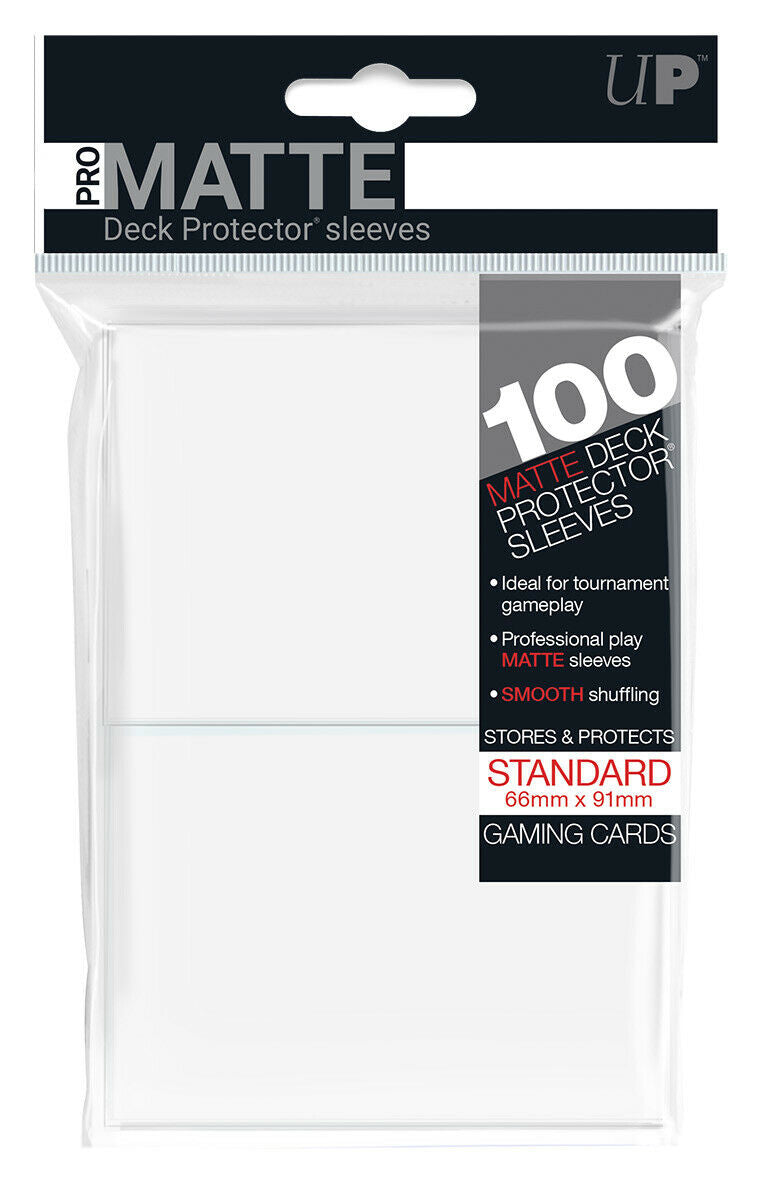 Ultra Pro - 100 Matte Deck Protector Sleeves Standard Card Clear 66mm