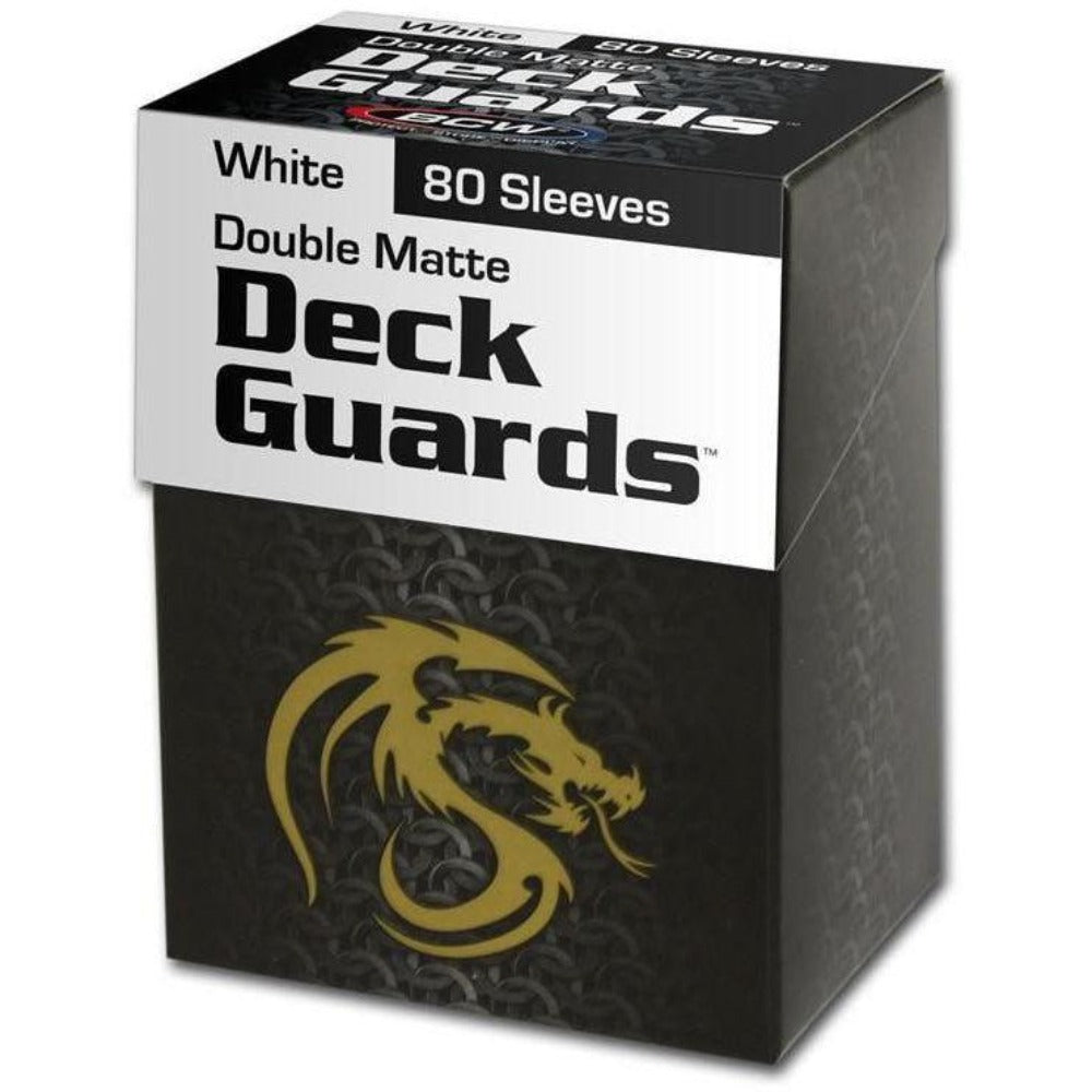 BCW Deck Guards Box and Deck Protectors Standard Matte White (80 Sleev