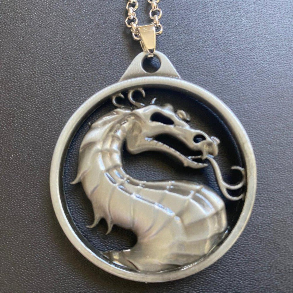 Mortal Kombat Dragon Necklace - Silver Colour